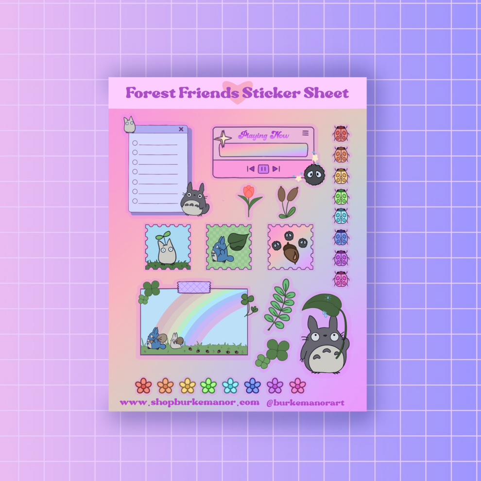 Forest friends sticker sheet – Burke Manor Art